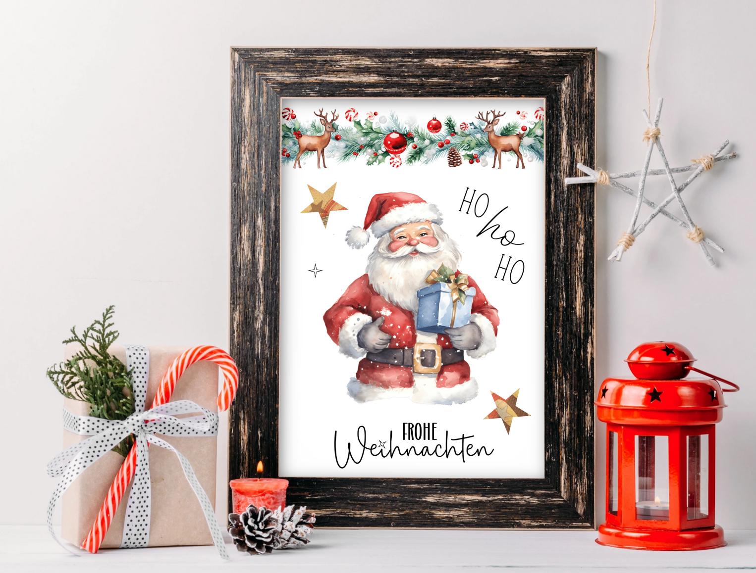 Geldgeschenk Weihnachten, Weihnachtsmann, Druckvorlage, Geschenk, Sofo ...